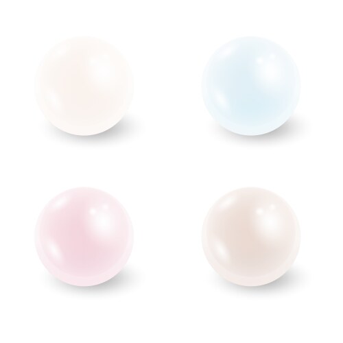 Realistic pearls isolated sphere shiny sea Vector Image