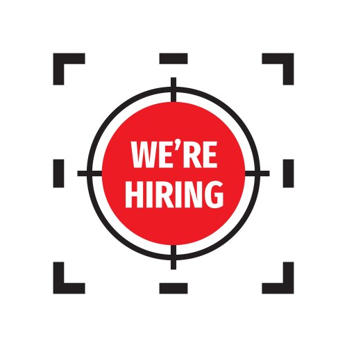 Were hiring poster flyer social media post design Vector Image