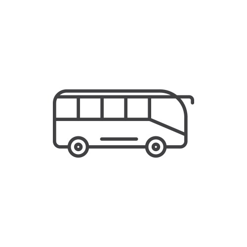 Bus coach icon set shuttle side symbol Royalty Free Vector