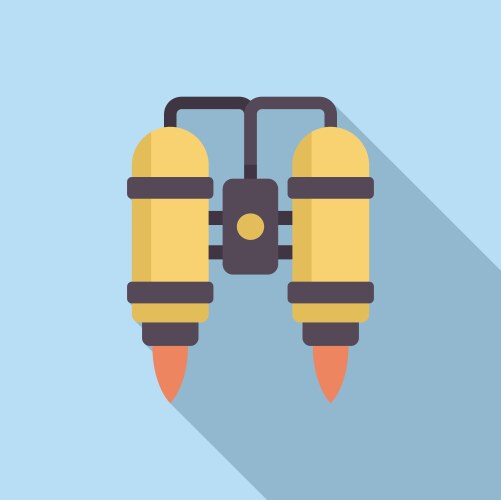 Jetpack with burning engines is flying forward Vector Image