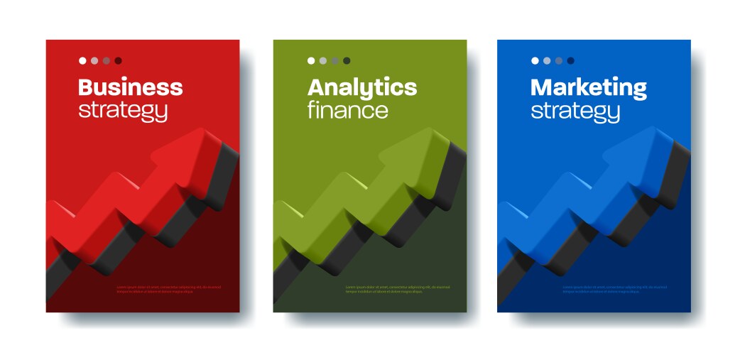 Set of web banners for business strategy Vector Image