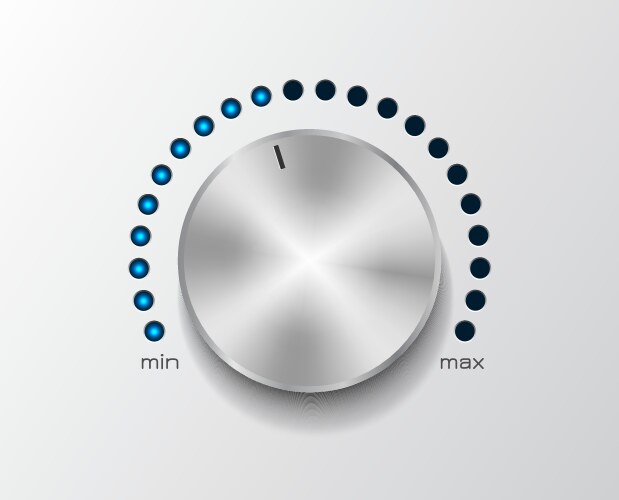 White technology volume knob Royalty Free Vector Image