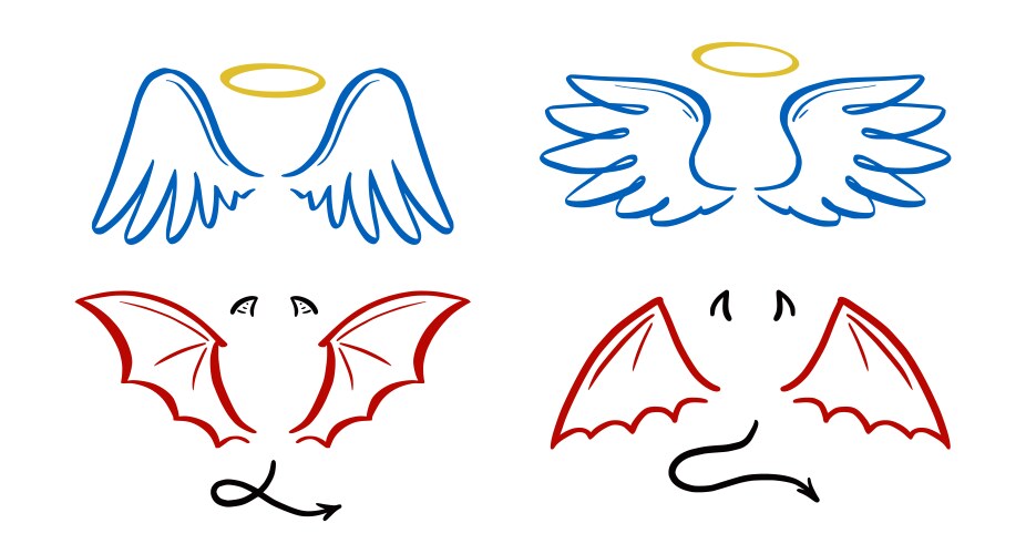 Angel and devil Royalty Free Vector Image - VectorStock