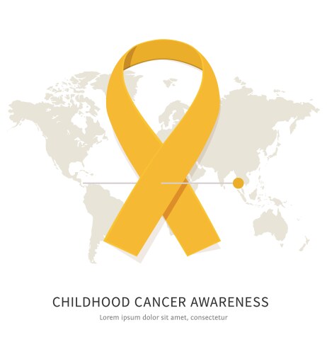 Childhood cancer awareness gold ribbon background Vector Image