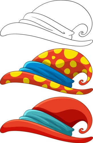 Three clown hats in different stages Royalty Free Vector