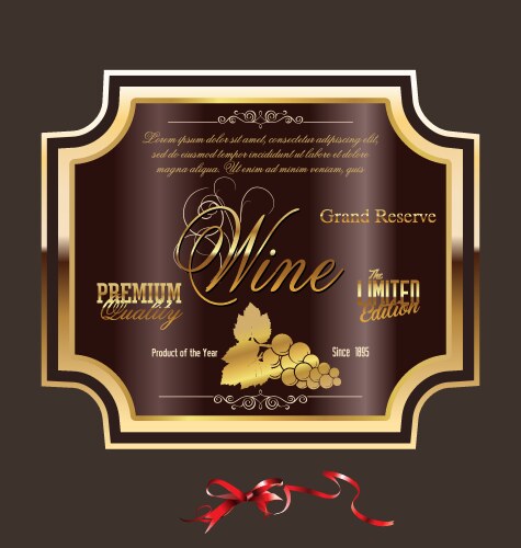 Wine label template Royalty Free Vector Image - VectorStock