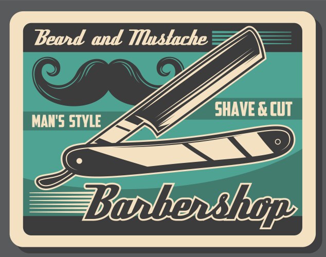 Barbershop haircut and beard shave salon Vector Image