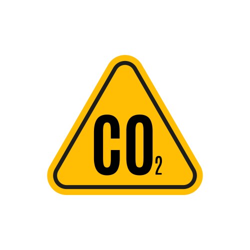 Co2 warning sign icon set alert for carbon Vector Image