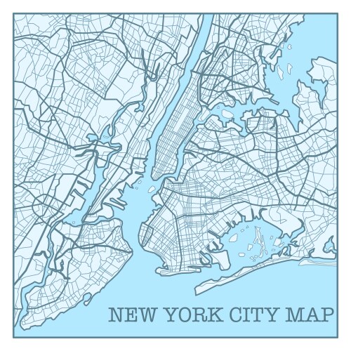 Colorful New York City Map Royalty Free Vector Image