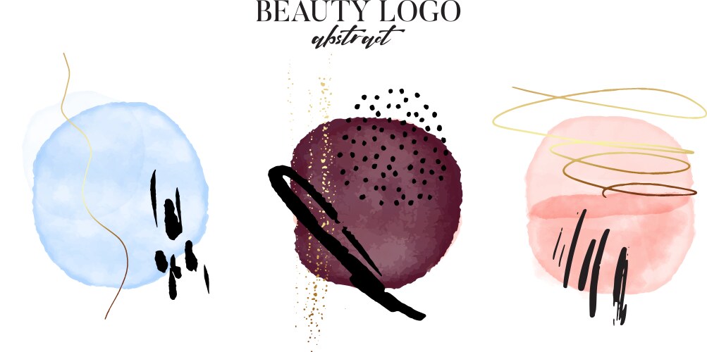 Watercolor pastel boho painting minimalist shapes Vector Image