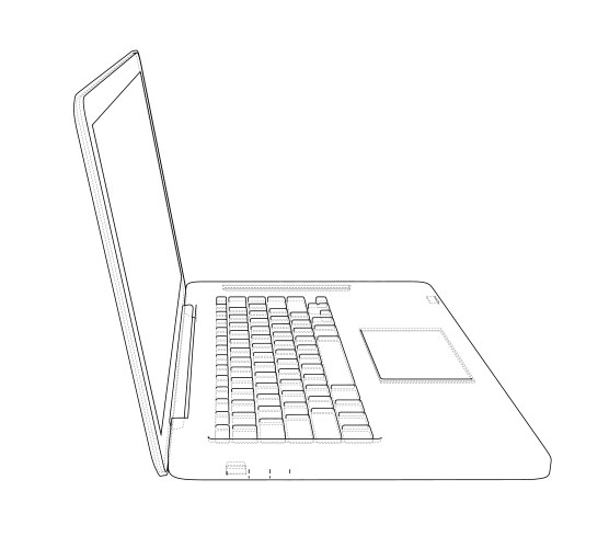 Laptop sketch open computer with blank screen Vector Image