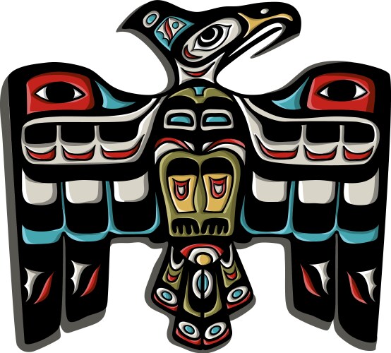 Native American Hawk Design Haida Eagle Art Print, Traditional