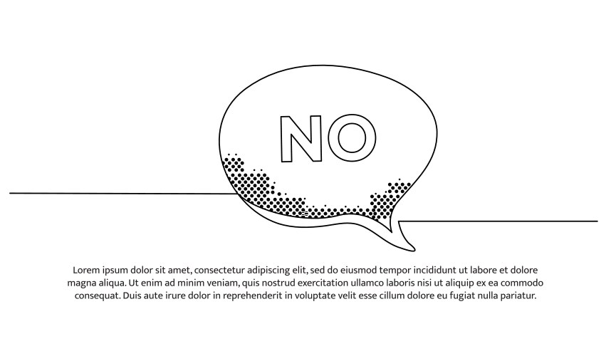 Word no in bubble speech icon flat style Vector Image