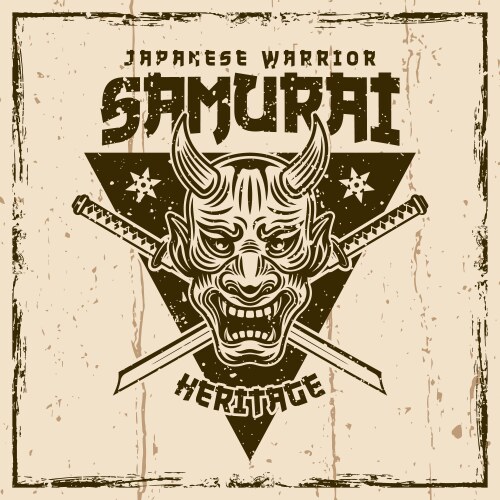 Samurai emblem badge label in two styles Vector Image