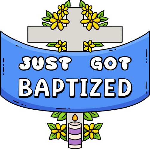 Baptism baby being baptized cartoon clipart Vector Image