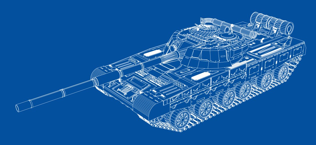 M1 abrams tank drawing Royalty Free Vector Image