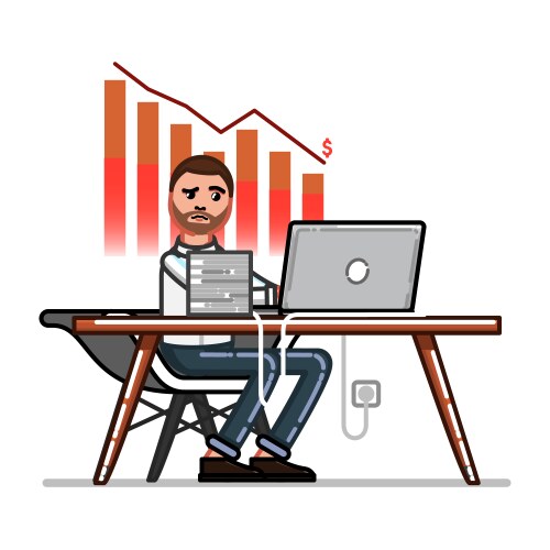 Businessman is reading a newspaper cartoon Vector Image