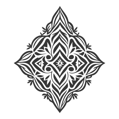 Diamond pattern ornament batik design grey Vector Image
