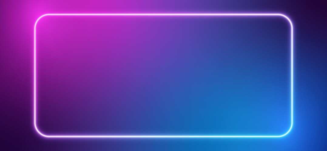Rectangular blue neon frame Royalty Free Vector Image