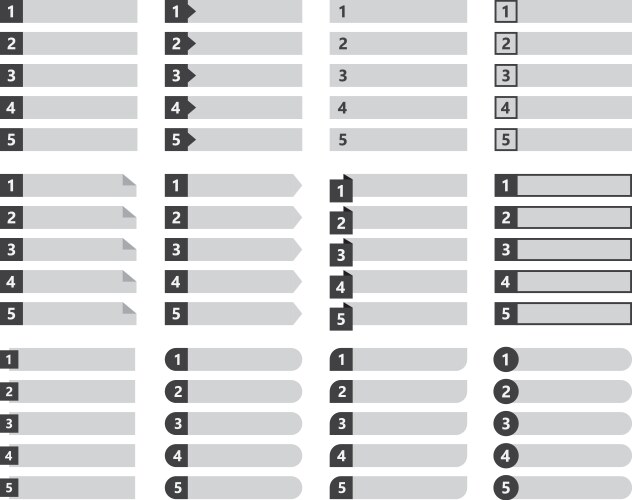 Numbered ranked list template Royalty Free Vector Image