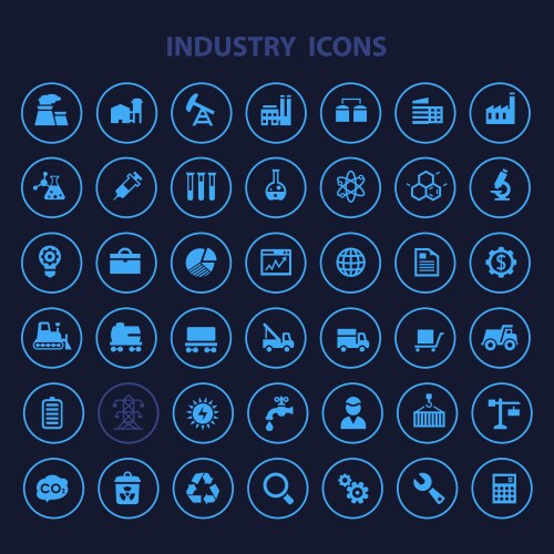 Big industry icon set Royalty Free Vector Image