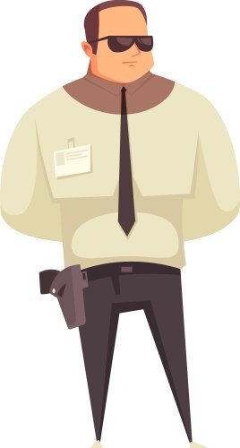 Cute style security guard saluting cartoon Vector Image