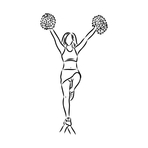Cheerleader sketch cheerleading Royalty Free Vector Image