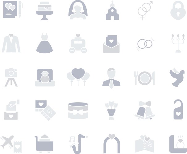 15 wedding icons Royalty Free Vector Image - VectorStock