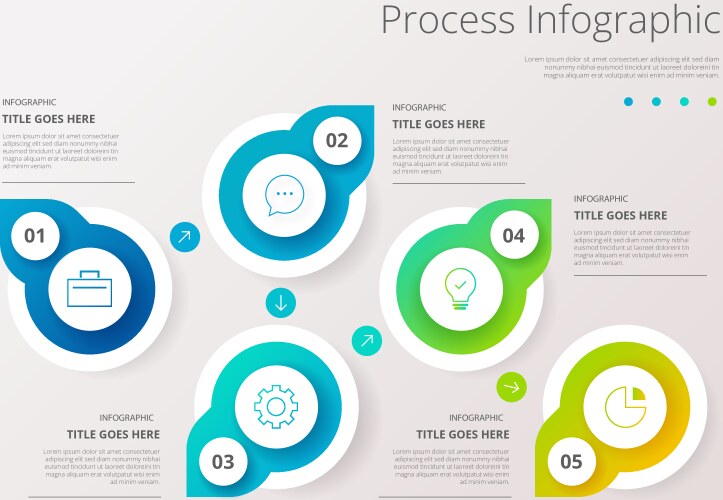 Gradient radial infographic set Royalty Free Vector Image