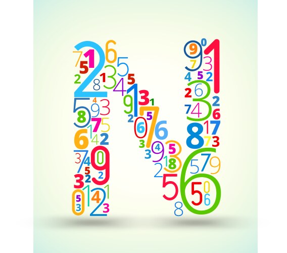 Letter r colored font from numbers Royalty Free Vector Image