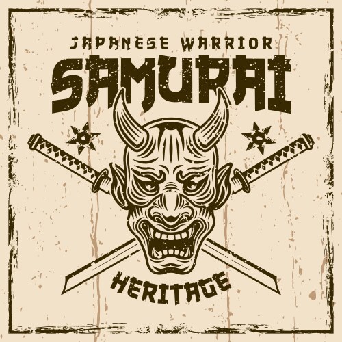 Samurai emblem badge label in two styles Vector Image