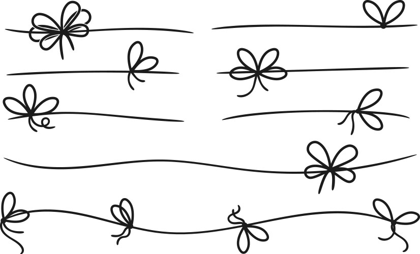 Line bow Royalty Free Vector Image - VectorStock