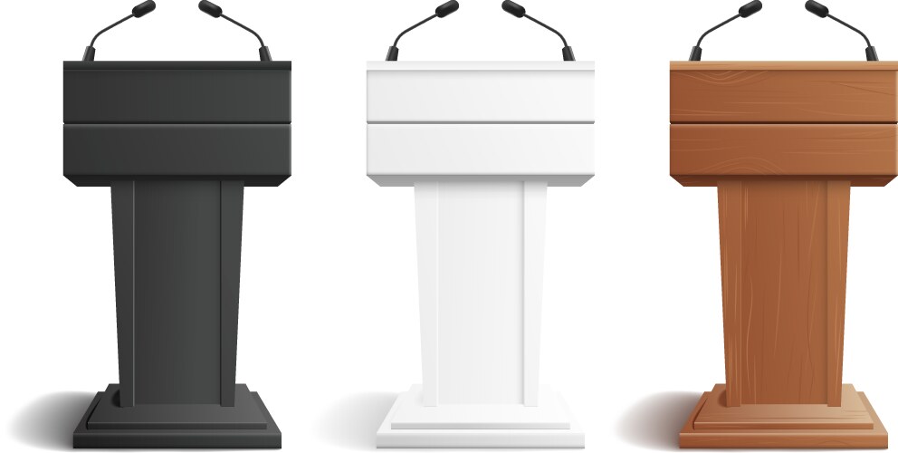 Tribune podium rostrum speech stand conference Vector Image