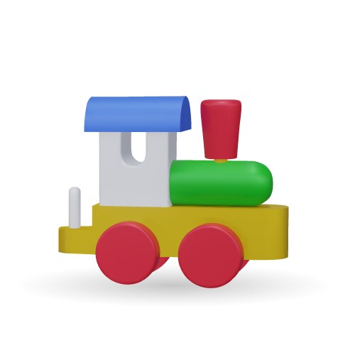 Cartoon child locomotive with wagons toy train Vector Image