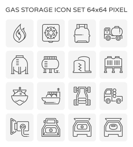 Compressed and liquid natural gas icons Royalty Free Vector