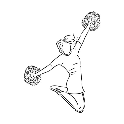 Cheerleader Drawing Sketches Vector Images (over 150)