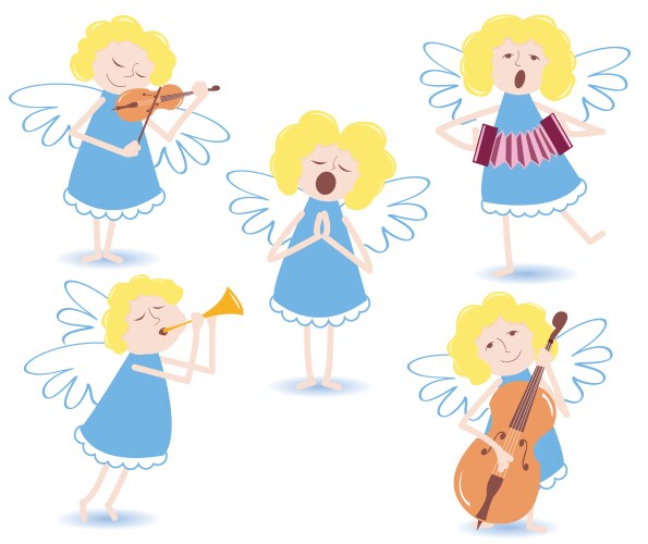 Music angels Royalty Free Vector Image - VectorStock
