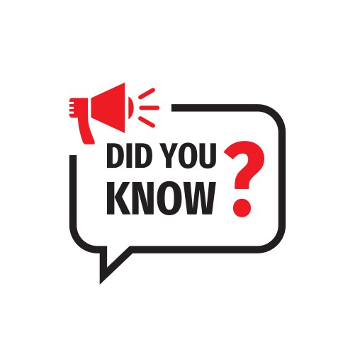 Did you know question inside rectangular speech Vector Image