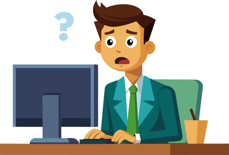 Sitting in Front of Computer Vector Images (over 1,200)