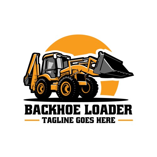 Backhoe loader design Royalty Free Vector Image