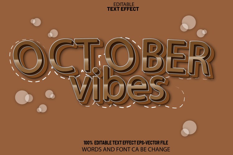 October fest text effect cartoon style Royalty Free Vector