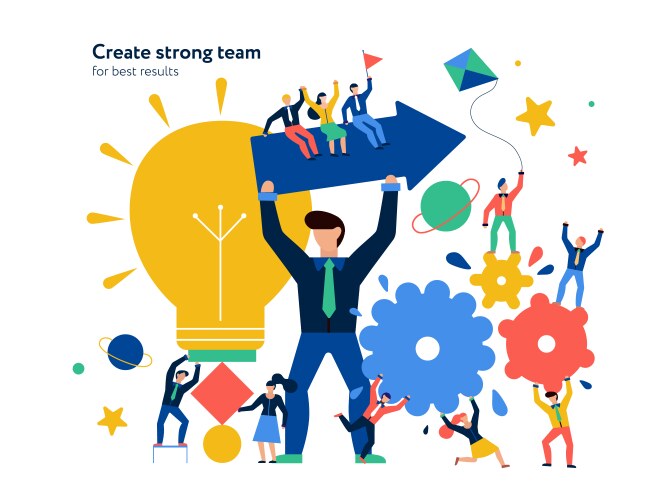 Teamwork project Royalty Free Vector Image - VectorStock