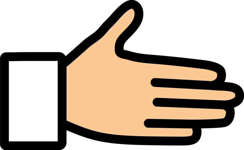 Handshake two hands handclasp icon cartoon Vector Image