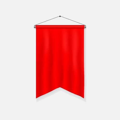 Realistic pennant template red blank flag Vector Image