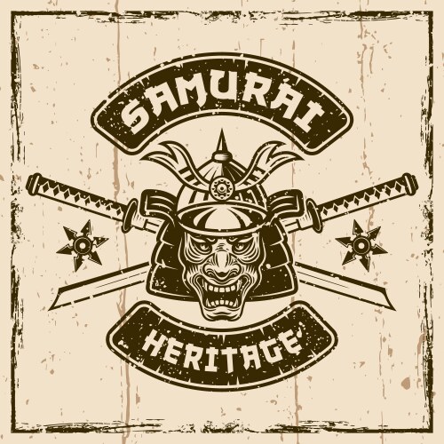 Samurai emblem badge label in two styles Vector Image