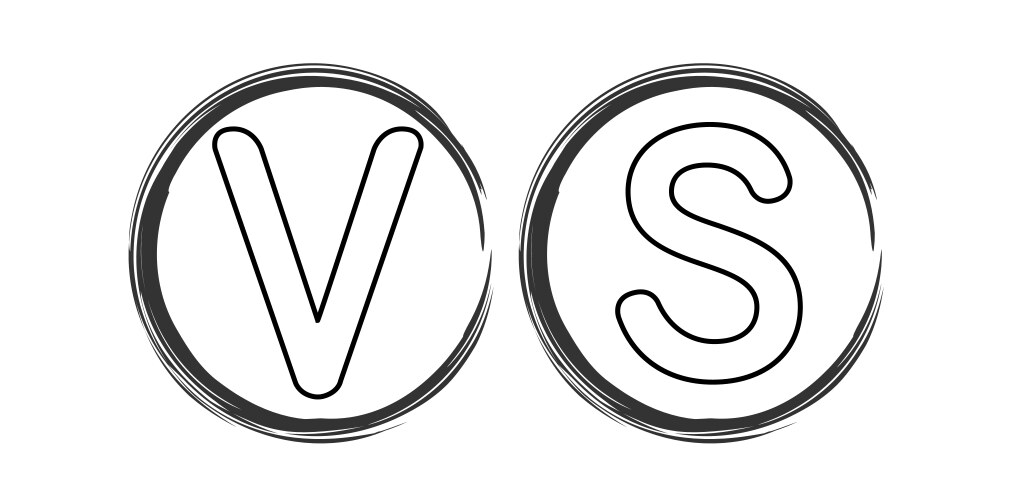 Vs letter versus fight competition logo Royalty Free Vector