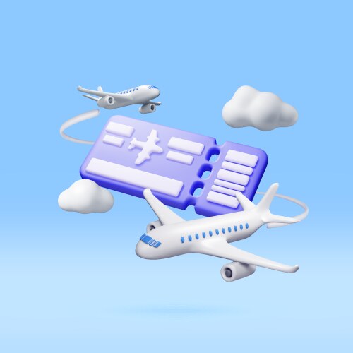 Airplane online check in boarding pass ticket Vector Image
