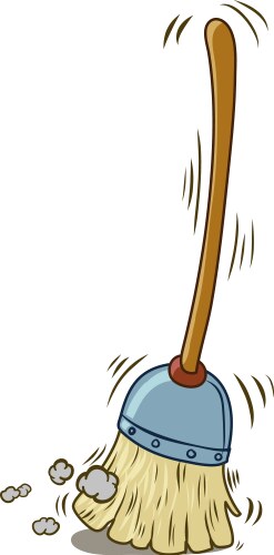 Volunteer sweeping outdoor with broom girl Vector Image