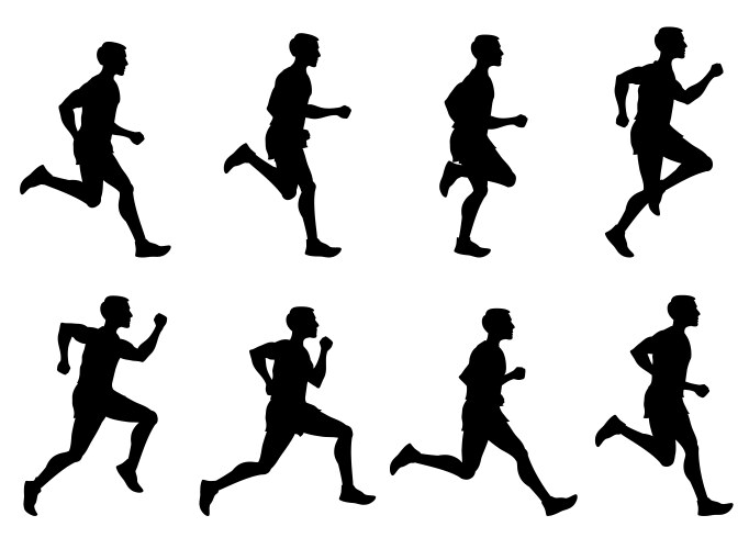 Black man running figure isolated on white Vector Image