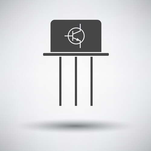 Transistor semiconductor icon on white Royalty Free Vector